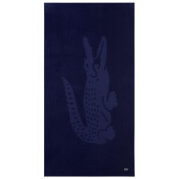 Strandtuch Lacoste "LSPORT", marine, B:90cm L:160cm, Frottier, Baumwolle, Handt&uuml;cher, mit Label-Applikationen