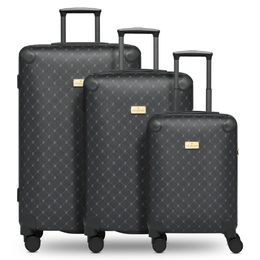 Kofferset LAZAROTTI "Palermo 4 Rollen Kofferset 3-teilig", Herren, schwarz, Polypropylen, Koffer-Sets