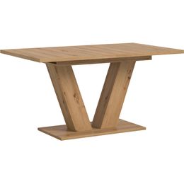 Esstisch Home Affaire "Motus, ausziehbar 150 -190 cm, inklusive 40 cm Einlegeplatte", braun (artisan oak nachbildung, artisan oak nachbildung, artisan oak nachbildung), B:150cm H:76cm T:90cm, Tische, Esstisch, V-Gestell mit Bodenplatte, Tisch, K&uuml;chentisch, Esszimmer, K&uuml;che