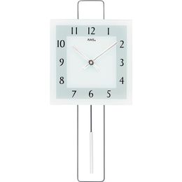 Pendelwanduhr AMS, schwarz-wei&szlig; (schwarz, wei&szlig;), Wanduhren, B/H/L: 20cm x 5cm x 44cm, Quarzuhr, Messinggeh&auml;use,Esszimmer,Wohnzimmer,Made in Germany