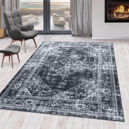 Teppich Ayyildiz Teppiche "FIESTA 4301", schwarz, B:120cm H:6mm L:170cm, Polyester, Teppiche, Teppich, L&auml;ufer, pflegeleichter Kurflorteppich, moderner Vintage, Orient Optik