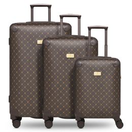 Kofferset LAZAROTTI "Palermo 4 Rollen Kofferset 3-teilig", Herren, braun, Polypropylen, Koffer-Sets