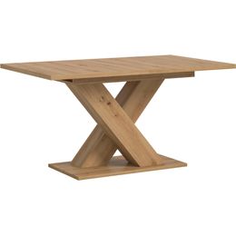 Esstisch Home Affaire "Motus, ausziehbar 150 -190 cm, inklusive 40 cm Einlegeplatte", braun (artisan oak nachbildung, artisan oak nachbildung, artisan oak nachbildung), B:150cm H:76cm T:90cm, Tische, Esstisch, X-Gestell mit Bodenplatte, Tisch, K&uuml;chentisch, Esszimmer, K&uuml;che