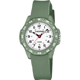 Quarzuhr Calypso Watches "Junior Collection", gr&uuml;n (olivgr&uuml;n), Armbanduhren, Kinder, Quarzuhr, Armbanduhr, Kinderuhr, bis 10 bar wasserdicht, ideal als Geschenk