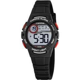 Chronograph Calypso Watches "Junior Collection", schwarz, Armbanduhren, Kinder, Chronograph, Kinderuhr, Quarzuhr, Armbanduhr, digital, Datum, Stoppfunktion