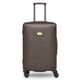 Trolley LAZAROTTI "Palermo 4 Rollen Trolley M 66 cm", Gr. 84 l, dunkelbraun, Polypropylen, Koffer