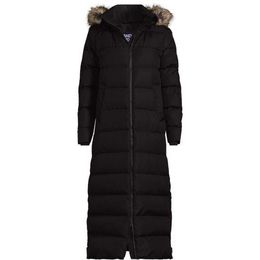 LANDS' END Maxi-Daunenmantel mit Kapuze, Damen,  Braun, Polyester, by Lands' End