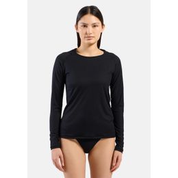 Funktionsshirt Odlo "BL TOP crew neck l/s-ACTIVE LIGHT", Damen, Gr. L, schwarz, Obermaterial: 100% Polyester, normal, Rundhals, Shirts Funktionsshirt, lang&auml;rmlig, sportlich, atmungsaktiv, schnell trocknend, elastisch