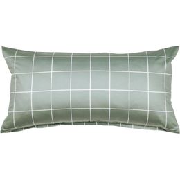 Kissenbezug Janine "modernclassic 39025, Mako-Satin aus 100% Baumwolle", gr&uuml;n (salbeigr&uuml;n), B:40cm L:80cm, Mako-Satin, Obermaterial: 100% Baumwolle, Kissenbez&uuml;ge, Kissenbezug, mit Rei&szlig;verschluss, in Gr. 40x80 oder 80x80 cm, mit Karos und Streifen