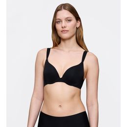 B&uuml;gel-BH Triumph "Body Make-Up Illusion", Damen, Gr. 80, Cup B, schwarz, Microtouch, Obermaterial: 49% Polyamid, 35% Polyester, 16% Elasthan, Basic, BHs B&uuml;gel-BH, mit tiefem Dekollet&eacute;, gepolsterte Cups, Komfort-B&uuml;gel, Microfaser