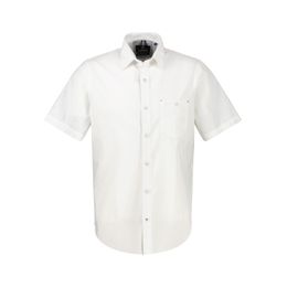 Kurzarmhemd Lerros "Unifarbenes Kurzarmhemd in Strukturqualit&auml;t", Herren, Gr. XL, Normalgr&ouml;&szlig;en, broken wei&szlig;, 80% Baumwolle, 20% Leinen, Hemden