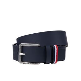 Jack & Jones Lederg&uuml;rtel JACK & JONES "JACESPO BELT NOOS", Herren, Gr. 105, blau (marine), Leder, unifarben, G&uuml;rtel Lederg&uuml;rtel