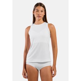 Funktionstop Odlo "BL TOP crew neck singlet-ACTIVE LIGHT", Damen, Gr. L, wei&szlig;, Jersey, Obermaterial: 100% Polyester, normal, Rundhals, Tops, sportlicher Schnitt, atmungsaktiv, schnell trocknend