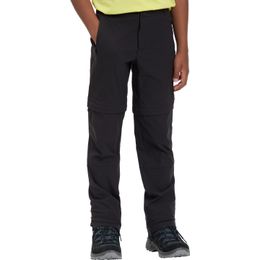 Outdoorhose McKINLEY "JU.-ABZIPPHOSE AARON ZFF PNT B", M&auml;dchen, Gr. 116, N-Gr, schwarz night, Obermaterial: 94% Polyamid, 6% Elasthan, Hosen Outdoorhose, aus 4-Wege-Stretch-Material, mit DRY PLUS-Technologie, atmungsaktiv