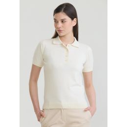 Poloshirt FELIX HARDY "Polo Shirt Kurzarm", Damen, Gr. L, ecru, 100% Baumwolle, Shirts