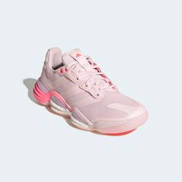 Hallenschuh adidas Performance "STABIL 16 INDOOR", Damen, Gr. 39, frozen turbo, distilled pink, solar turbo, Synthetik, Textil, Schuhe Hallenschuh, Handballschuh
