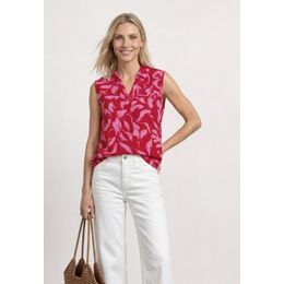 Shirttop Street One, Damen, Gr. 36, salsa rot, Jersey, Obermaterial: 95% Viskose, 5% Elasthan, gebl&uuml;mt, normal h&uuml;ftbedeckend, V-Ausschnitt, Tops Shirttop, Sommertop mit Kragen und floralem Allover-Print