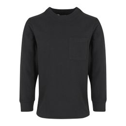 Longsleeve Urban Classics "Urban Classics Herren Boys Heavy Oversized Pocket Longsleeve", Jungen, Gr. 110/116, schwarz, 100% Baumwolle, unifarben, oversize, Rundhals, Shirts