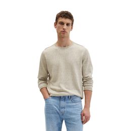 Marc O'Polo Rundhalspullover MARC O'POLO "aus Bio-Baumwolle und Leinen", Herren, Gr. L, chalky sand, Obermaterial: 65% Leinen, 35% Baumwolle, unifarben, Rundhals, Pullover Rundhalspullover