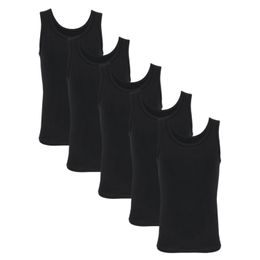 Unterhemd TUPTAM "Unterhemd Kinder Jungen Unterhemd &Auml;rmellos 5er Pack", M&auml;dchen, Gr. 104, N-Gr, schwarz, Obermaterial: 95% Baumwolle CO. 5% Elasthan EL., Unterhemden Unterhemd