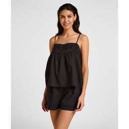 Hunkem&ouml;ller Pyjama HUNKEM&Ouml;LLER "Pyjama Short", Damen, Gr. L, schwarz, 100% Baumwolle, Homewear-Sets Pyjama