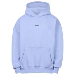 Kapuzensweatshirt DROPSIZE "Dropsize HEAVY OVERSIZE MIDDLE RUBBER PATCH HOODIE", Herren, Gr. M, babyblau, 70% Baumwolle, 30% Polyester, Sweatshirts