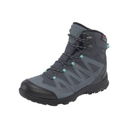 Wanderschuh Salomon "WOODSEN 2 TS CSWP W", Damen, Gr. 38, blau (blaugrau), Synthetik, Textil, Schuhe Wanderschuh, wasserdicht