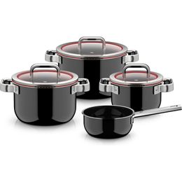 Topf-Set WMF "Fusiontec Function Pro", schwarz, T&ouml;pfe, integrierte Siebfunktion, sp&uuml;lmaschinengeeignet, Made in Germany
