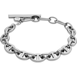 Armband Fossil "Schmuck Geschenk Edelstahl Armkette Heritage D-Link", silber (edelstahlfarben), Armb&auml;nder, Damen, 20cm, Edelstahl Messing, Edelstahl, Messing, Armband