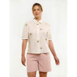 Langarmhemd LIBERT&Eacute; ESSENTIEL "Libert&eacute; Essentiel Shirt FLORA", Damen, Gr. L, Normalgr&ouml;&szlig;en, sanftes wei&szlig; embroidery, Obermaterial: 100% Baumwolle, Hemden