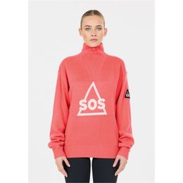 Langarmshirt SOS "Tignes", Herren, Gr. L, pink, 50% Wolle, 50% Polyester, unifarben, normal, ohne Ausschnitt, Shirts Langarmshirt, mit hochabschlie&szlig;endem Kragen