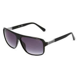 Guess GU00038 | Herren-Sonnenbrille | Fassung: Vollrand, Quadratisch, Kunststoff, Schwarz | Glasfarbe: Grau