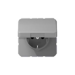 Jung SCHUKO-Steckdose 16A 250V Klappdeckel CD 1520 BFKL GR (CD1520BFKLGR)