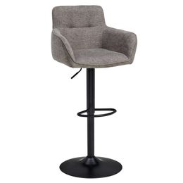 Livetastic Barhocker, Schwarz, Hellbraun, Metall, Textil, Drehteller, 55x91.5-113x52 cm, Sitzfl&auml;che 360&deg; drehbar, inklusive Armlehnen, Esszimmer, Barm&ouml;bel, Barhocker