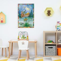 Leinwandbild LUCKYLINDE "Der kleine Tiger und der kleine B&auml;r im Boot", bunt (farbe bild(er): bunt), B:40cm H:60cm T:2cm, Canvas, Holzrahmen, Bilder, Leinwandbild, Exklusive JANOSCH Kindermotive