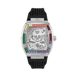 Luxusuhr Philipp Plein "Skeleton", bunt (0270, schwarz, silber), Armbanduhren, Herren