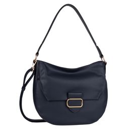 Hobo Gabor "Melora", Damen, Gr. B/H/T: 31cm x 27,5cm x 9cm, blau, Polyurethan, Taschen Hobo, leicht genarbtes Lederimitat mit feinem Logo und goldenem Metallring