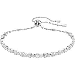 Armband Swarovski "Schmuck Geschenk Matrix Tennis Armkette", silber (metallfarben, kristallwei&szlig;, kristallwei&szlig;), Armb&auml;nder, Damen, Metall, Armband, mit Swarovski Kristall