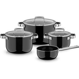 Topf-Set WMF "Fusiontec Mineral Pro", schwarz, T&ouml;pfe, kratzfeste Oberfl&auml;che, w&auml;rmereduzierende Hohlgriffe, Made in Germany