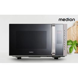 Medion Mikrowelle "MD 17495 mit Grill und Hei&szlig;luftfunktion, Timerfunktion, 23 L Kapazit&auml;t", silber (silberfarben), B:49cm H:29cm T:41cm, Mikrowellen, 5 Leistungsstufen, 10 Automatikprogramme, Auftaufunktion, Mikrowelle