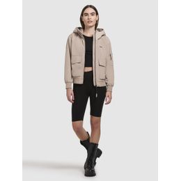 Anorak Khujo "ANOV", Damen, Gr. XL, beige, 100% Polyester, unifarben, regular fit h&uuml;ftlang, eingesetzt Rippb&uuml;ndchen, Jacken