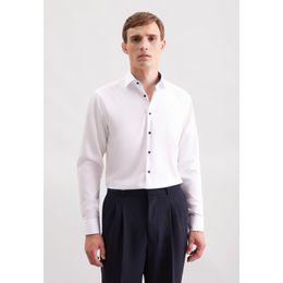 Businesshemd Seidensticker "Schwarze Rose", Herren, Gr. XL (44), normale &Auml;rmell&auml;ngen, wei&szlig;, 100% Baumwolle, unifarben, regular fit, 2-Knopf-Manschette, Hemden, Regular 1/1 Kentkragen Uni