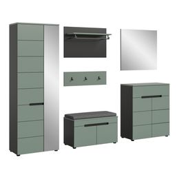 Garderobe CANU 5-teilig Grau. Graugr&uuml;n