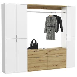 Garderobe Projekt X ca. 212x193 cm Eiche/Wei&szlig;