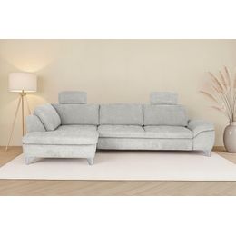 Ecksofa DIE PLANBAR "MP-IN14007, Breite 306 & 318 cm w&auml;hlbar", famosa ecru, B:306cm H:84cm T:197cm, 100% Polyester, Sofas, Ecksofa, wahlweise mit Bettfunktion und verstellbaren Kopfst&uuml;tzen