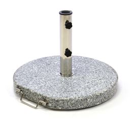 Vcm Sonnenschirmst&auml;nder 20 kg Granit grau rund &Oslash; 40 cm Edelstahlh&uuml;lse Naturstein