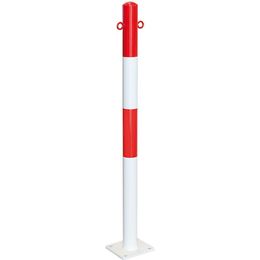 Moravia Sperrpfosten Morion, zum Aufd&uuml;beln, &Oslash; 60 mm, rot-wei&szlig; lackiert, 2 &Ouml;sen