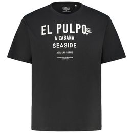 Herren Gro&szlig;e Gr&ouml;&szlig;en | s.Oliver T-Shirt mit Motiv-Print Farbe schwarz Gr&ouml;&szlig;e: 4XL