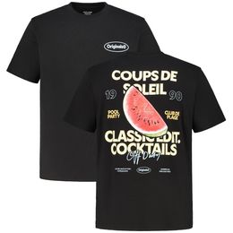 Jack & Jones Herren Gro&szlig;e Gr&ouml;&szlig;en | Jack&Jones T-Shirt mit Print auf Vorder- und R&uuml;ckseite Farbe schwarz Gr&ouml;&szlig;e: 3XL
