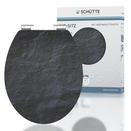 Sch&uuml;tte SCH&Uuml;TTE MDF HG WC-Sitz BLACK STONE, mit Absenkautomatik